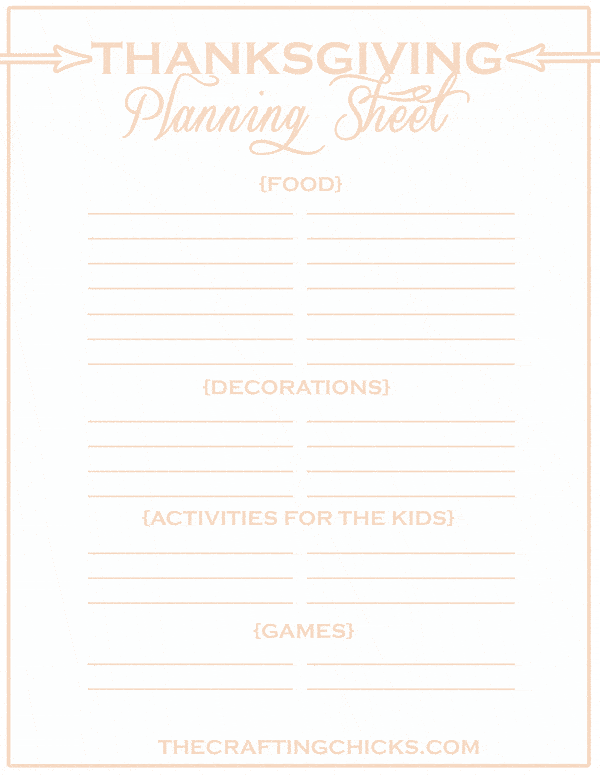 12 FREE Printables for THANKSGIVING & Thanksgiving Planning Sheet - The ...