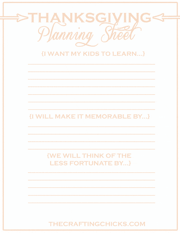 12 FREE Printables for THANKSGIVING & Thanksgiving Planning Sheet - The ...