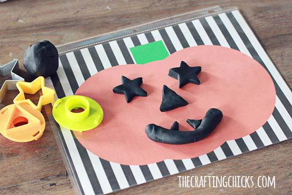 Pumpkin Playdoh Mat Free Printable Halloween Game