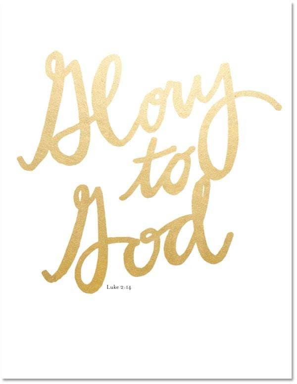 Gold Foil Glory to God Printable - The Crafting Chicks