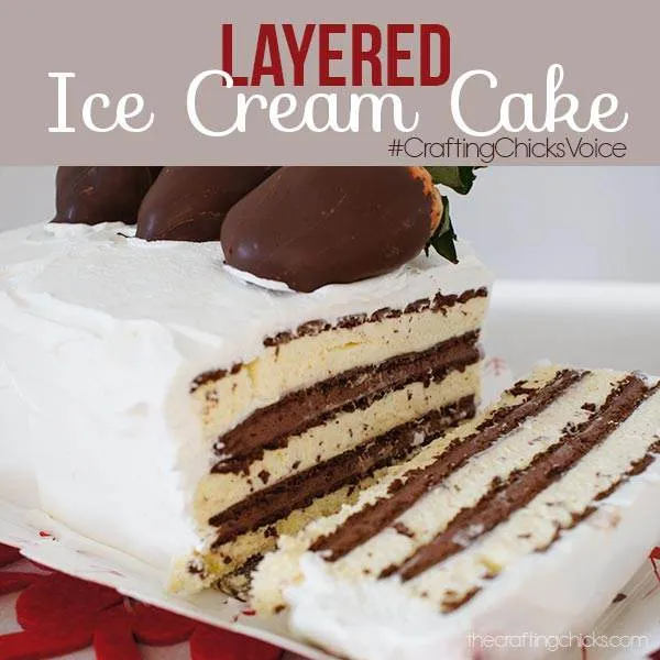 Layered Ice Cream Cake - The Crafting Chicks