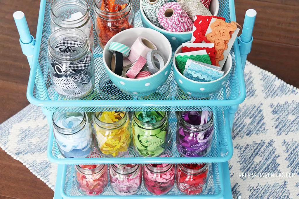 Ribbon Organization Cart - The Crafting Chicks