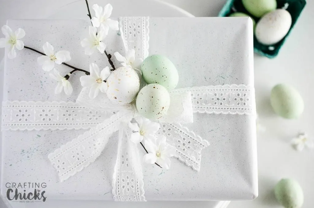 springtime gift wrap idea
