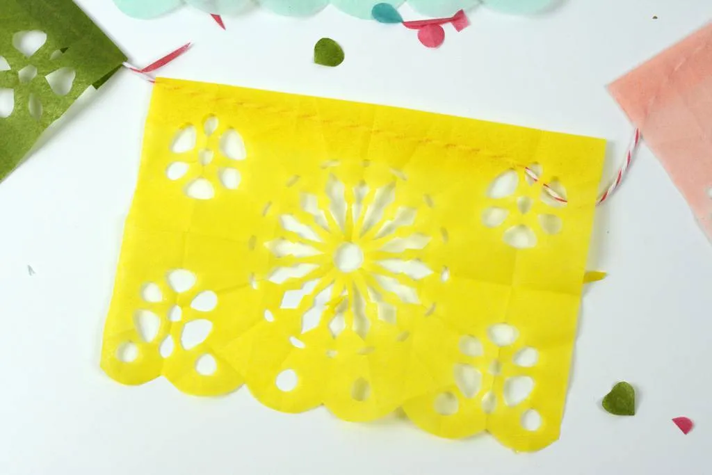 DIY Cinco De Mayo Fiesta Banner - Papel Picado - The Crafting Chicks