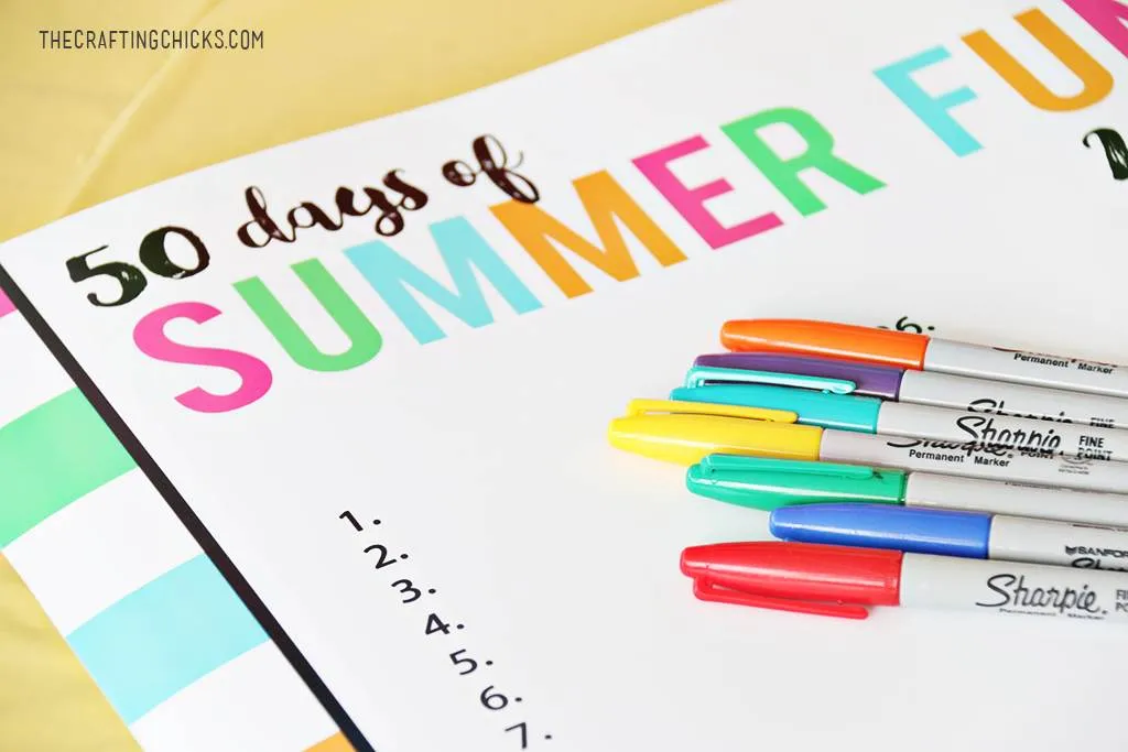 Summer Fun Chart Free Printable - The Crafting Chicks