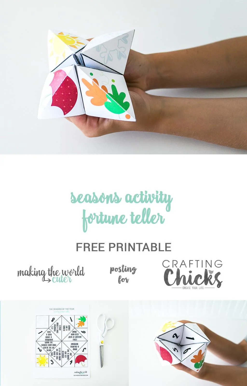 Seasons Activity Fortune Teller Free Printable - The Crafting Chicks