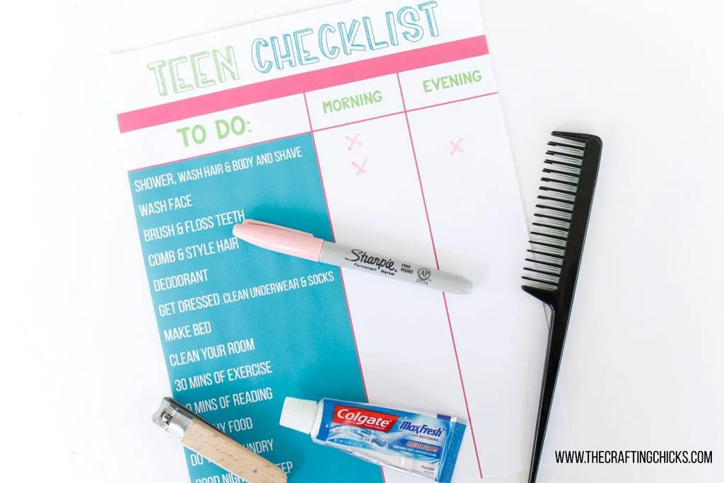 Teen Hygiene Checklist - The Crafting Chicks