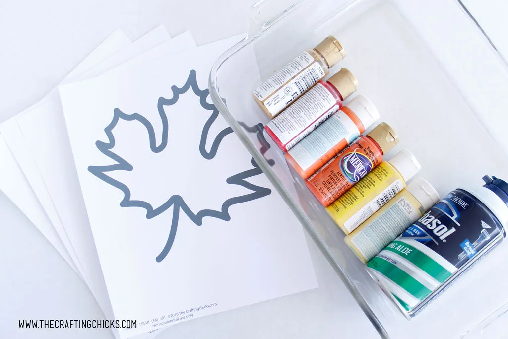 Shaving Cream Fall Leaves - The Crafting Chicks