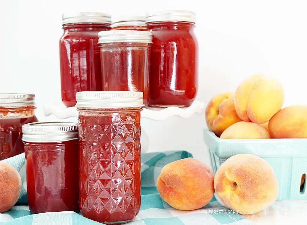 Easy Raspberry Peach Jam Recipe - The Crafting Chicks