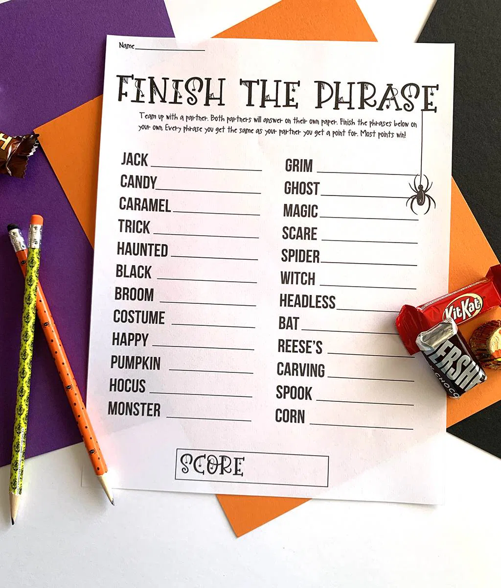 Finish the Phrase Halloween Game - The Crafting Chicks