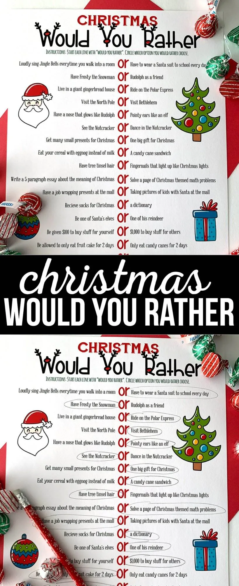 Christmas Would You Rather Free Printable - The Crafting Chicks