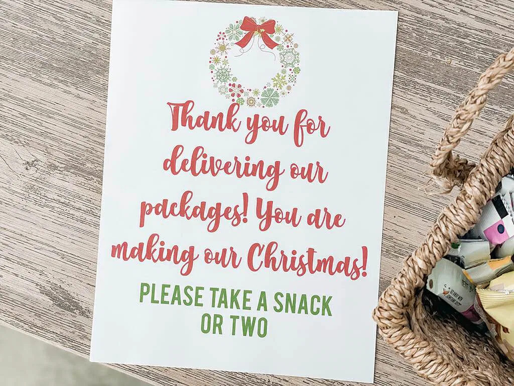 Delivery Driver Thank You Holiday Sign - The Crafting Chicks