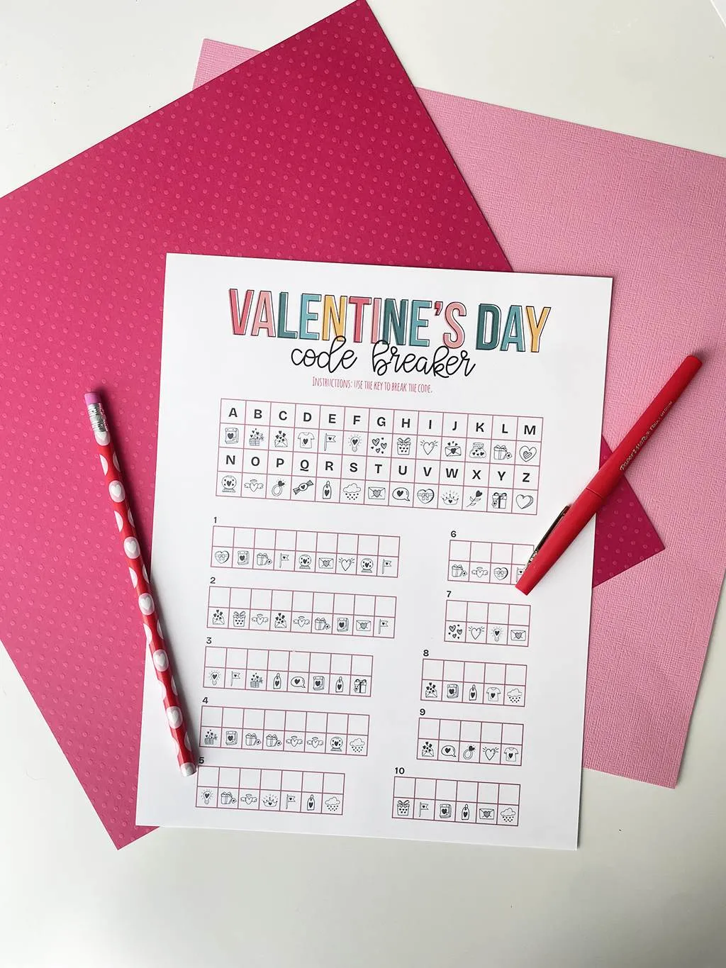 Valentine's Day Code Breaker - The Crafting Chicks