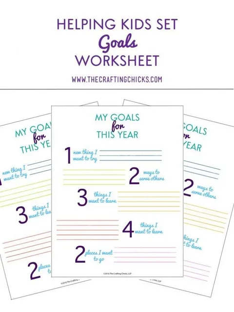 Helping Kids Set Goals Worksheet - The Crafting Chicks