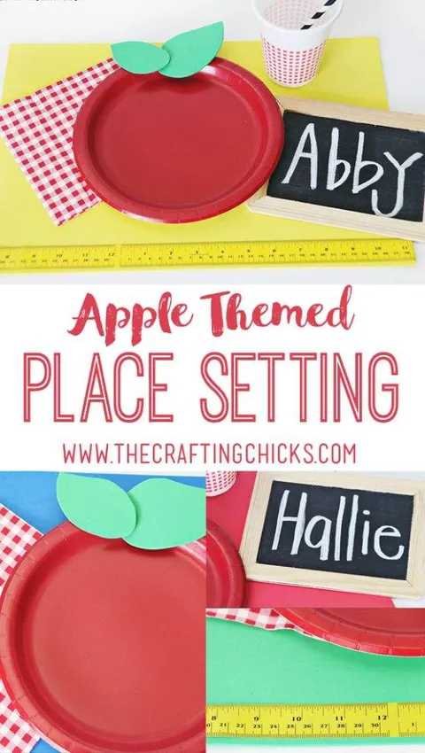 Apple School Themed Place Settings - The Crafting Chicks