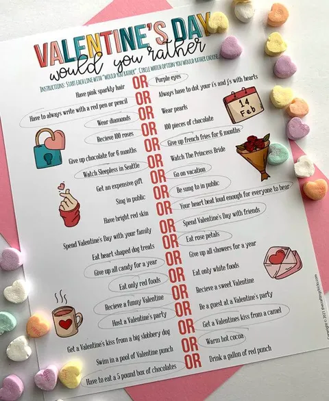 Valentine's Day Would You Rather Printable - The Crafting Chicks