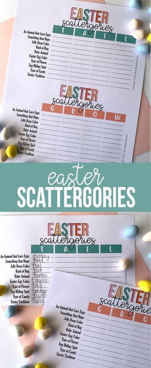 Easter Scattergories Printable Game - The Crafting Chicks
