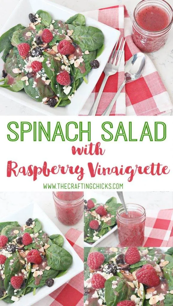 Raspberry Spinach Salad with Raspberry Vinaigrette - The Crafting Chicks