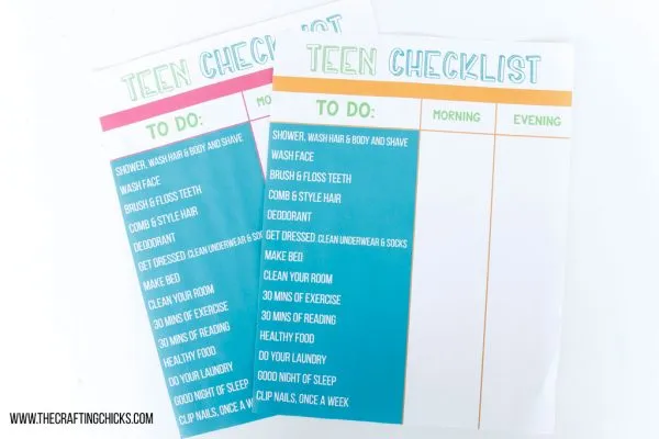 Teen Hygiene Checklist - The Crafting Chicks