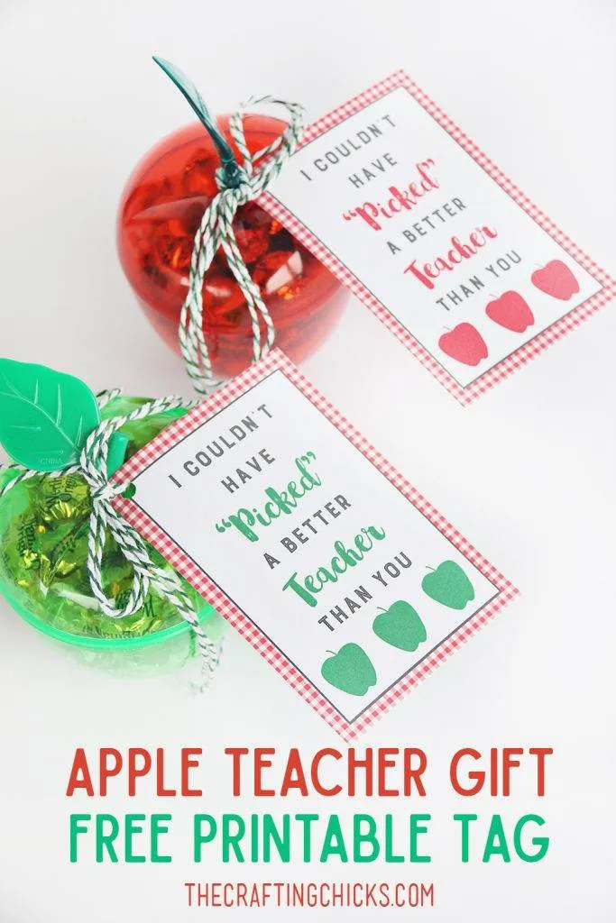 Apple Teacher Gift Tag Printable - The Crafting Chicks