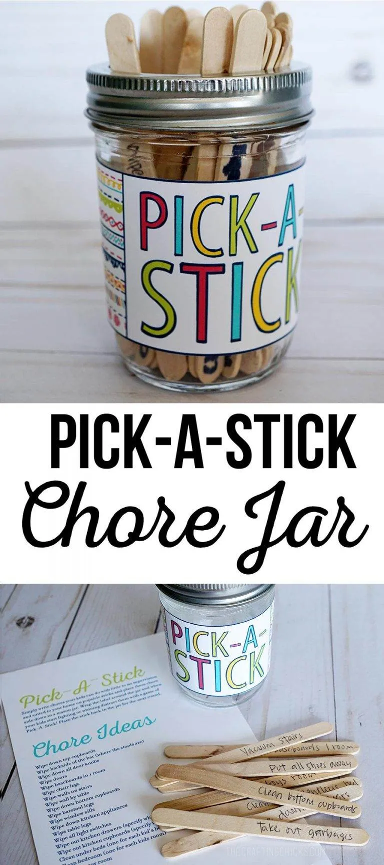 Pick-A-Stick Chore Jar - The Crafting Chicks