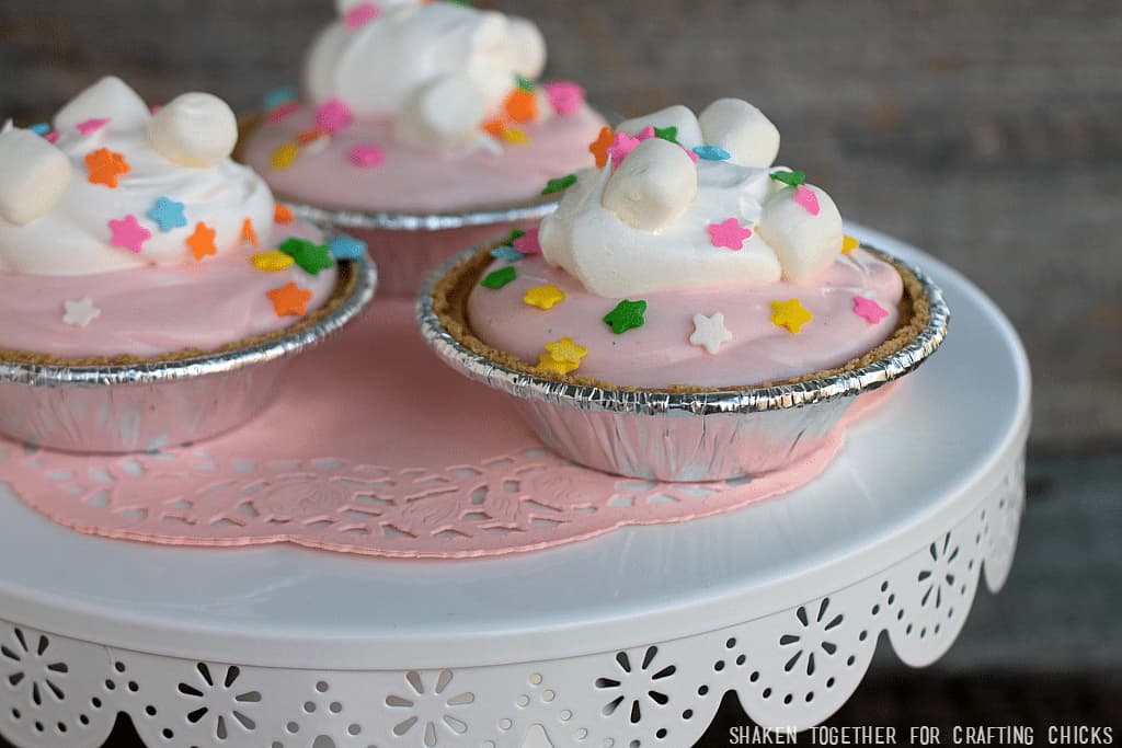 Mini Pink Pudding Pies