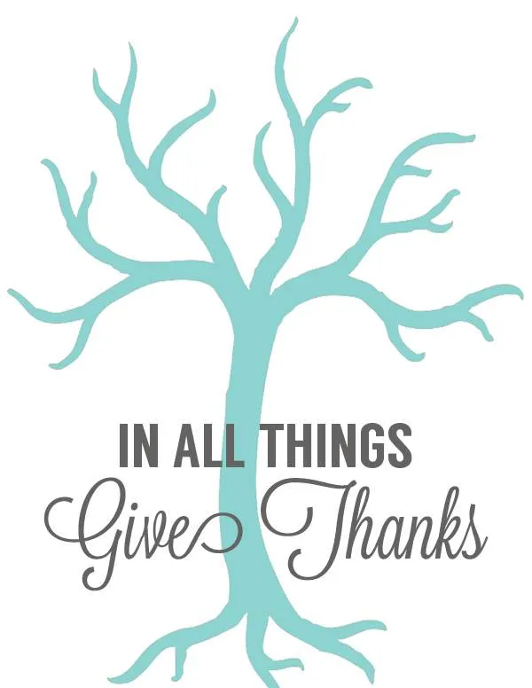 DIY Thankful Tree with Silver Leaves