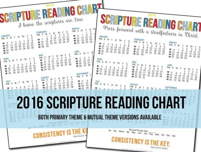2016 Scripture Reading Chart - The Crafting Chicks