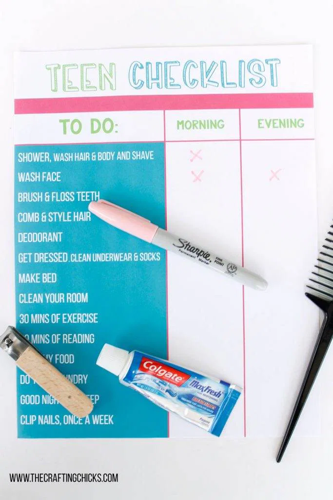 Teen Hygiene Checklist - The Crafting Chicks