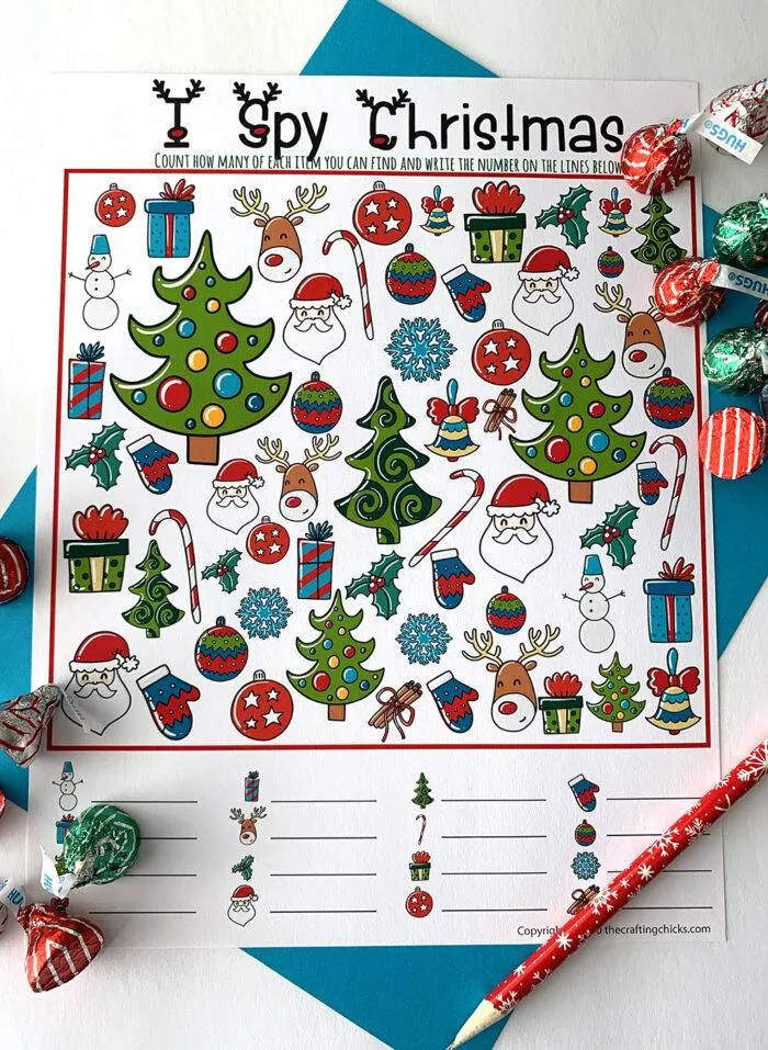 Christmas I-Spy Free Printable Game - The Crafting Chicks