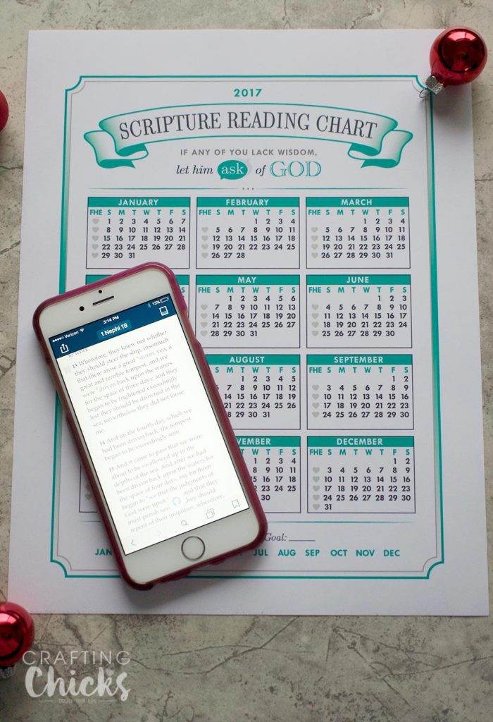 2016 Scripture Reading Chart - The Crafting Chicks