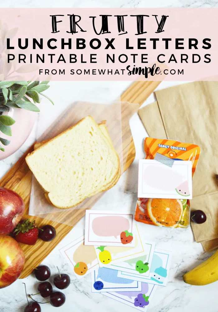 Fruity Lunchbox Letters Printable Note Cards - The Crafting Chicks