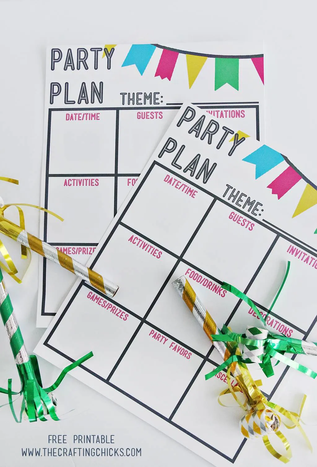 Party Plan Printable - The Crafting Chicks