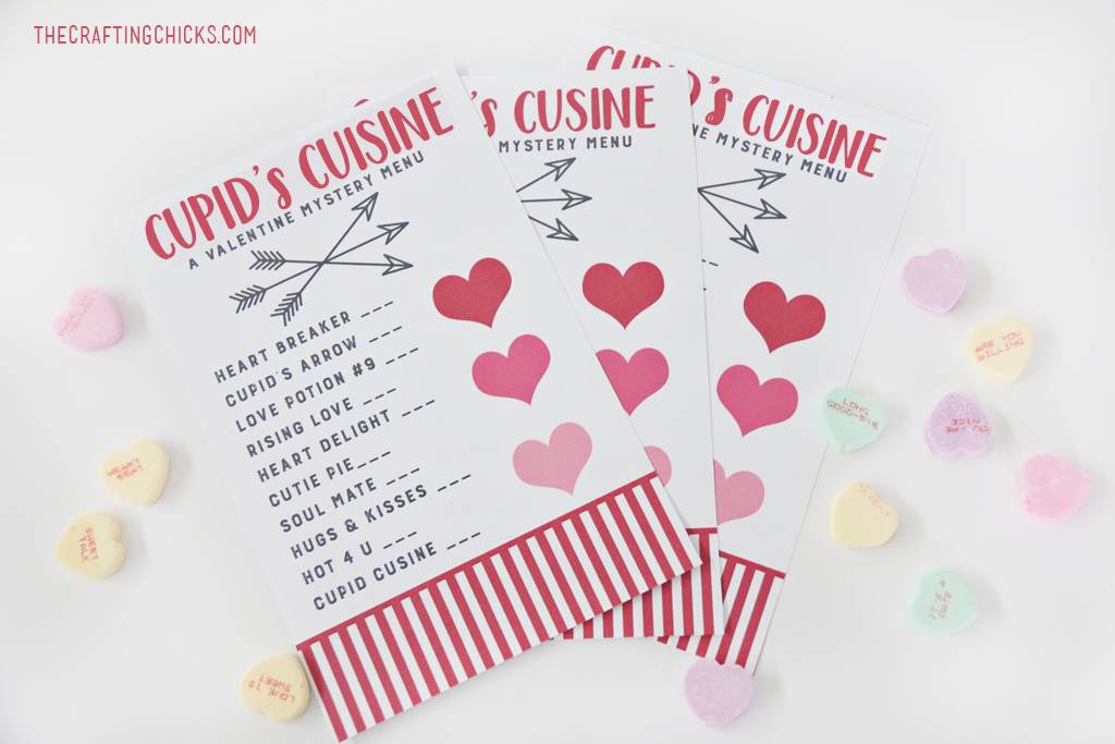 Cupid's Cuisine Valentine's Day Menu - The Crafting Chicks