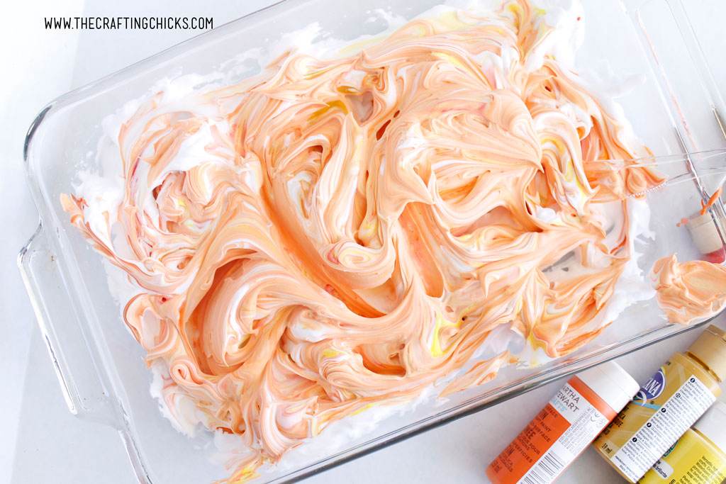 Shaving Cream Fall Leaves - The Crafting Chicks