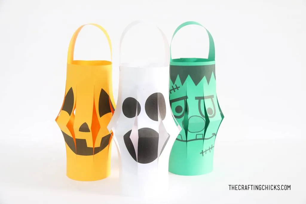 Halloween Paper Lanterns Kid Craft - The Crafting Chicks
