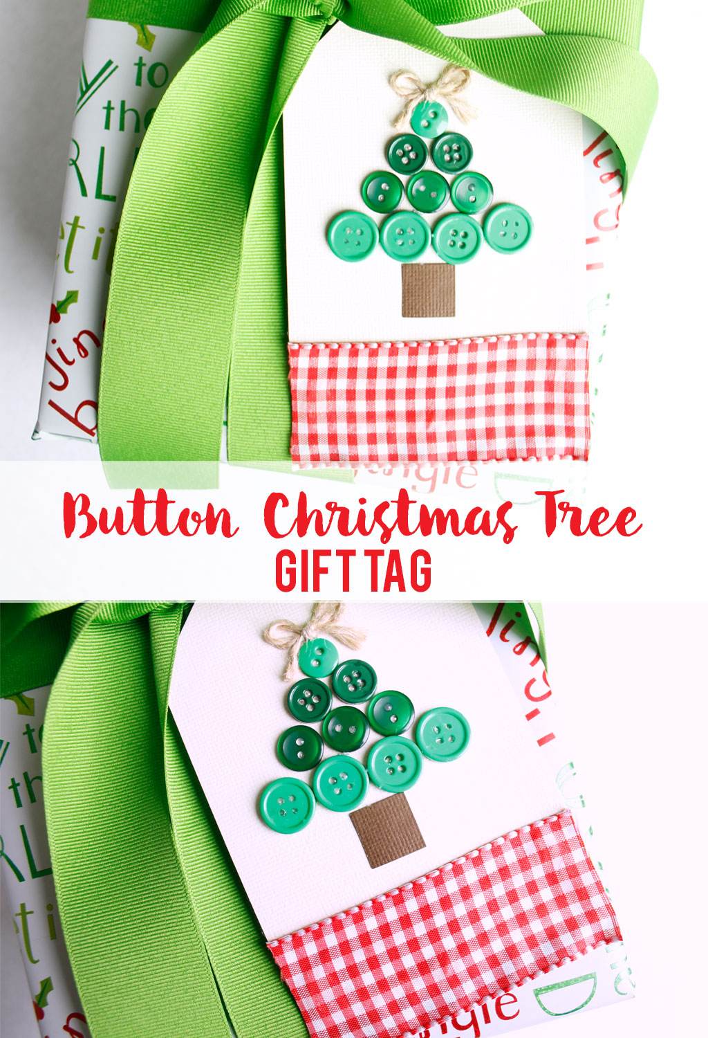 Button Christmas Tree Gift Tag - The Crafting Chicks