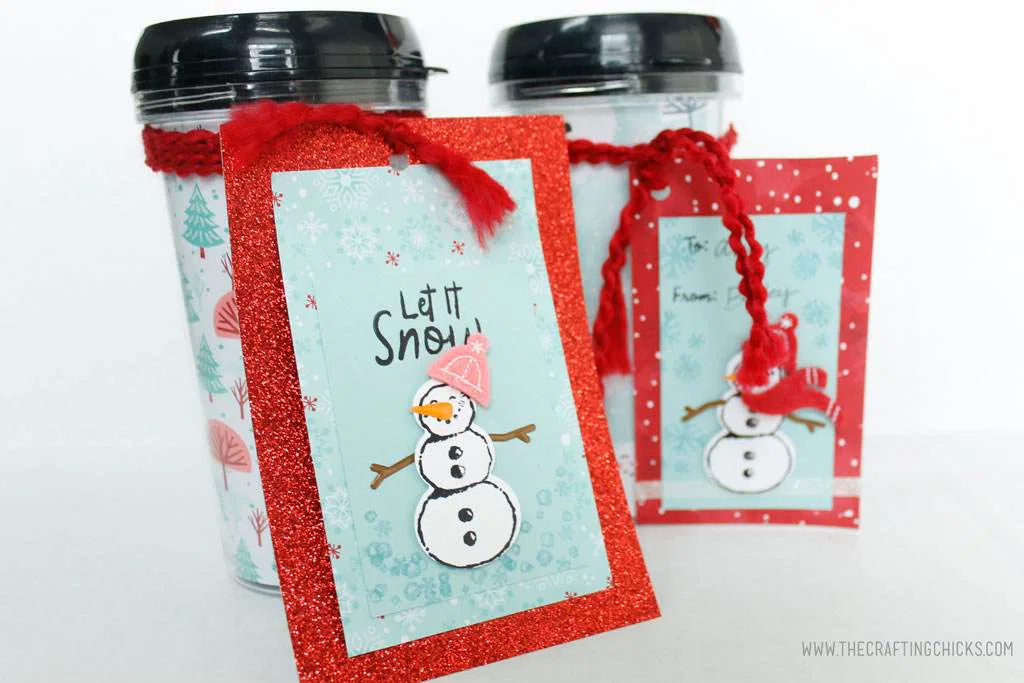 Stamped Snowman Gift Tag - The Crafting Chicks