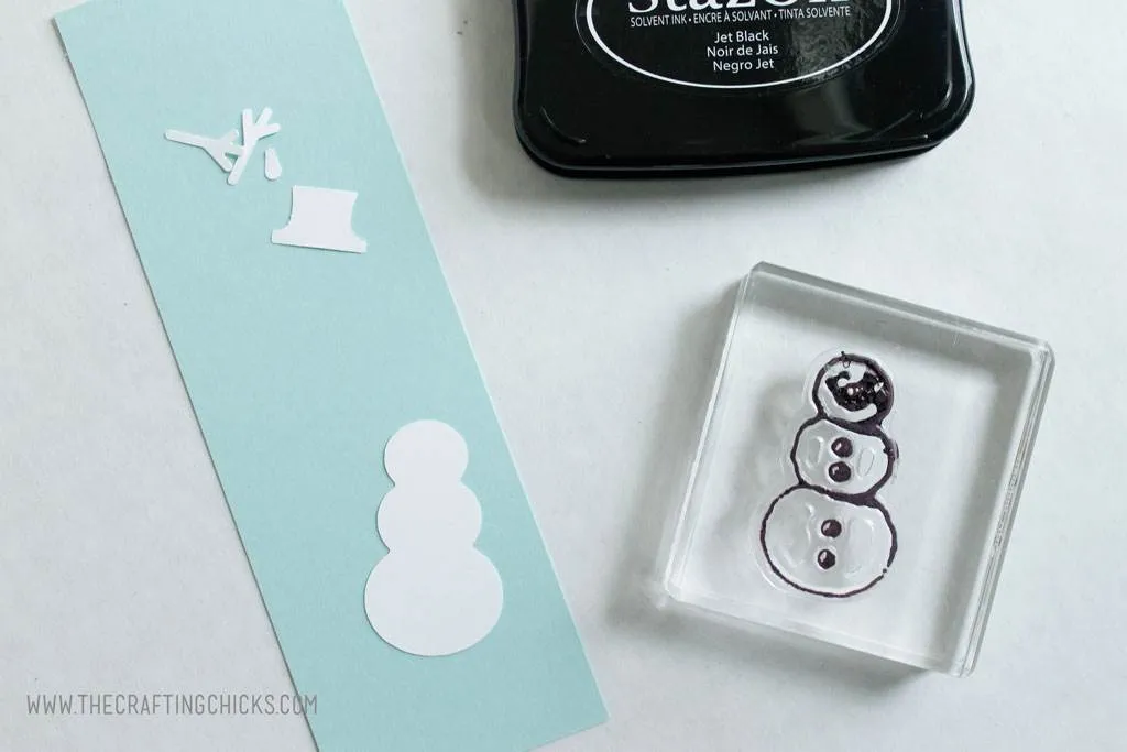 Stamped Snowman Gift Tag - The Crafting Chicks