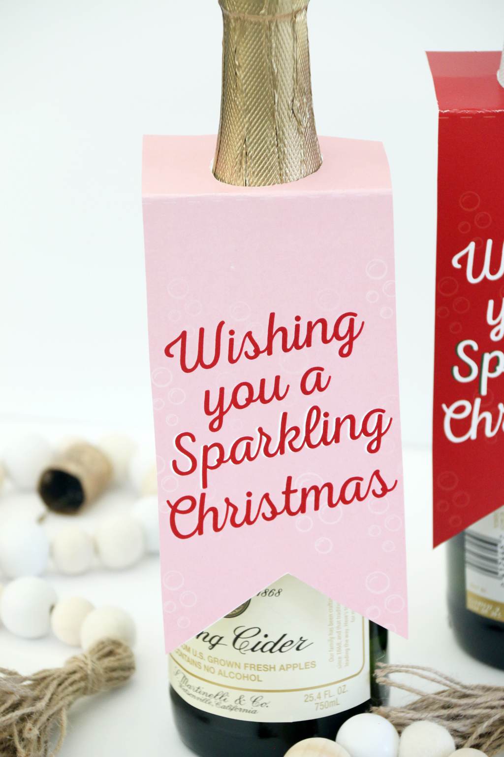 Christmas Sparkling Cider Gift Tag - The Crafting Chicks