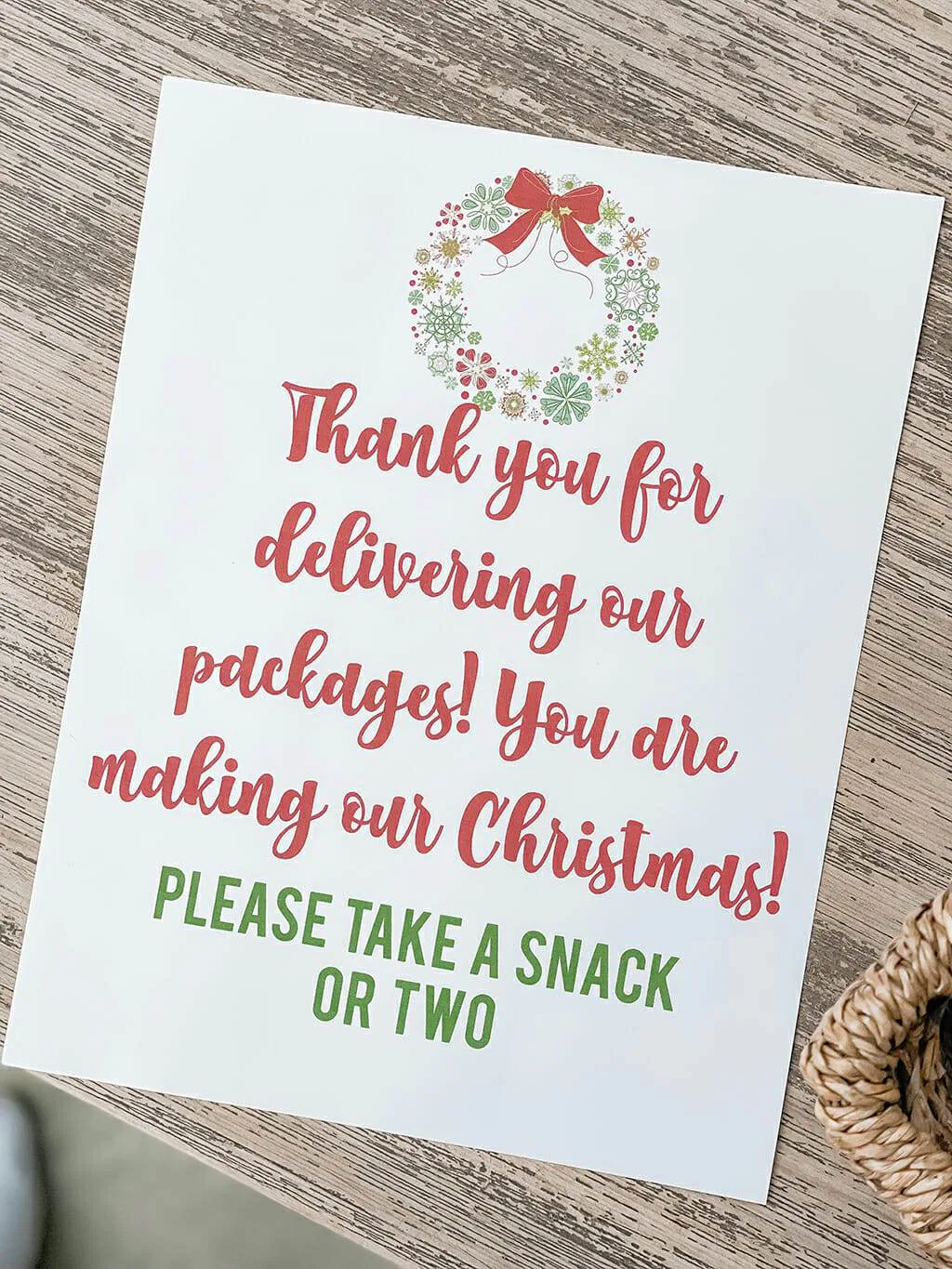 Delivery Driver Thank You Holiday Sign - The Crafting Chicks