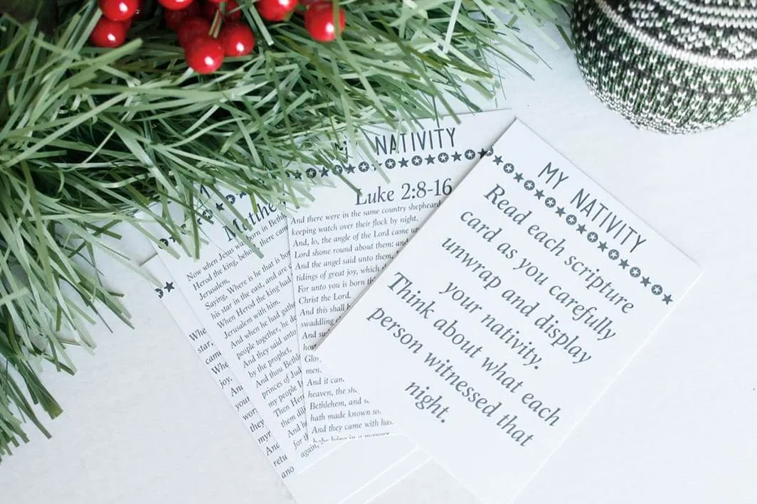 Printable Nativity Scripture Cards - The Crafting Chicks