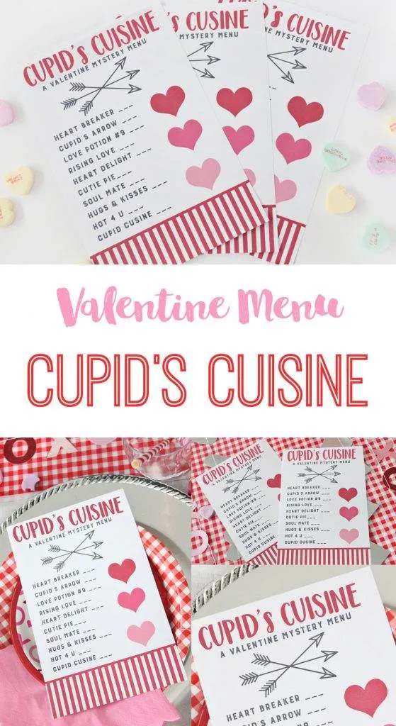 Cupid's Cuisine Valentine's Day Menu - The Crafting Chicks