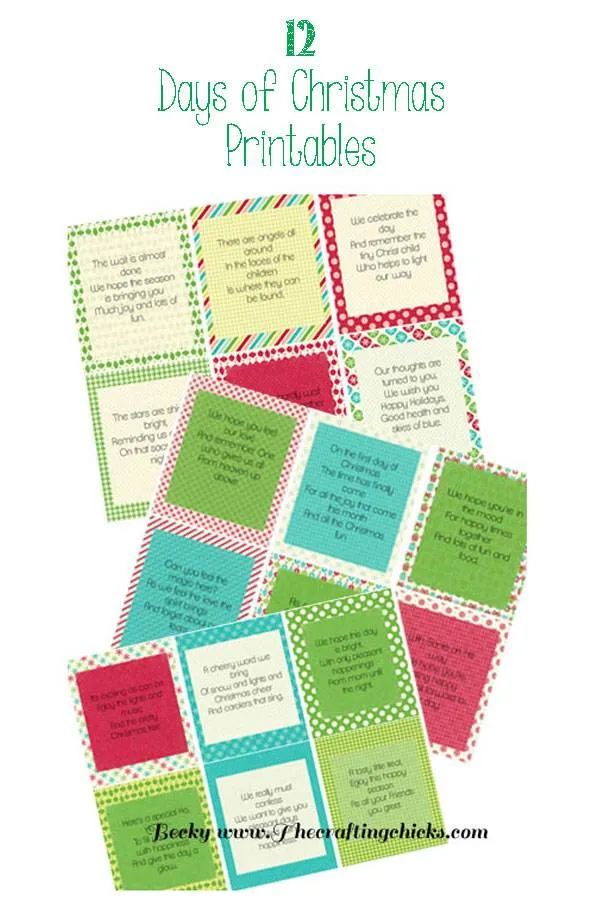 12 Day of Christmas Printables - The Crafting Chicks