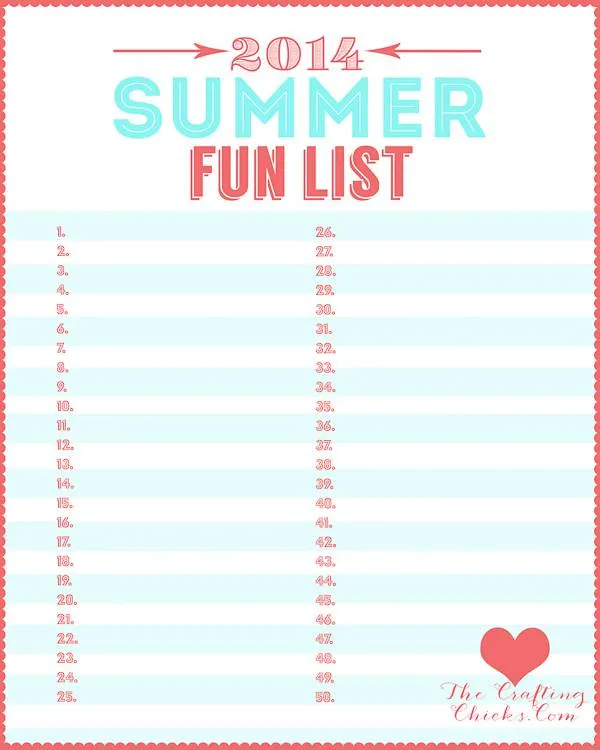 160 Summer Fun List IDEAS - The Crafting Chicks