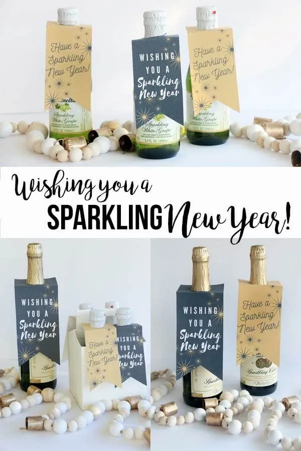New Year Sparkling Cider Gift Tag - The Crafting Chicks