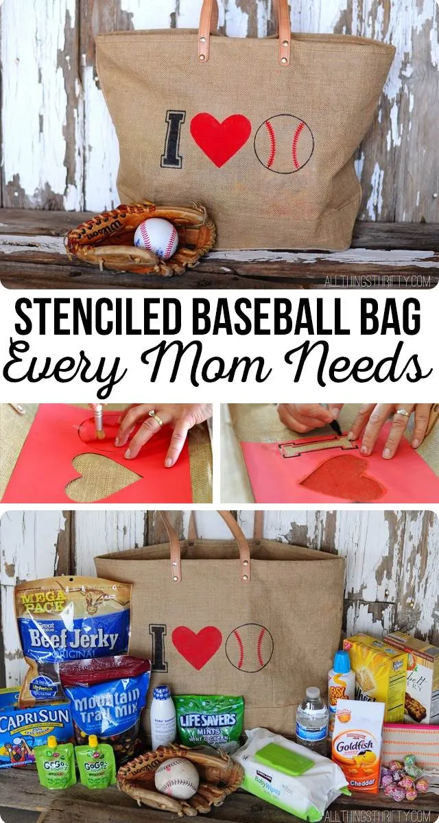 Stenciled Baseball Bag from All Things Thrifty {Spring Fever Series ...