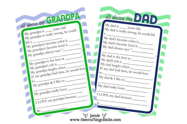 Father's Day Questionnaire & Free Printable - The Crafting Chicks