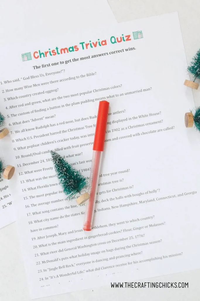 Christmas Trivia Quiz Download A Free Printable Version - The Crafting ...