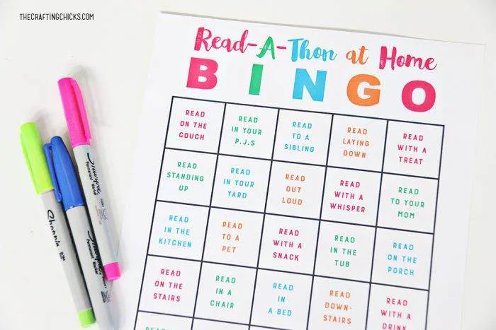 Read-A-Thon Bingo at Home - The Crafting Chicks